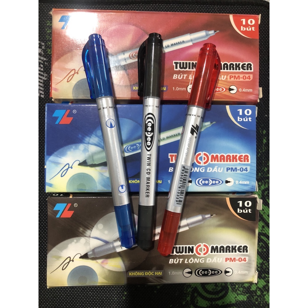 Bút Dạ Kính CD PM04 2 Đầu (Hộp 10 Cây) | Shopee Việt Nam