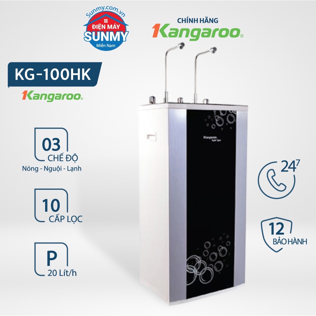 Máy Lọc Nước Không vỏ Kangaroo KG100HK RO Hydrogen 10 lõi nóng nguội lạnh - Máy lọc lắp gầm Hàng ...