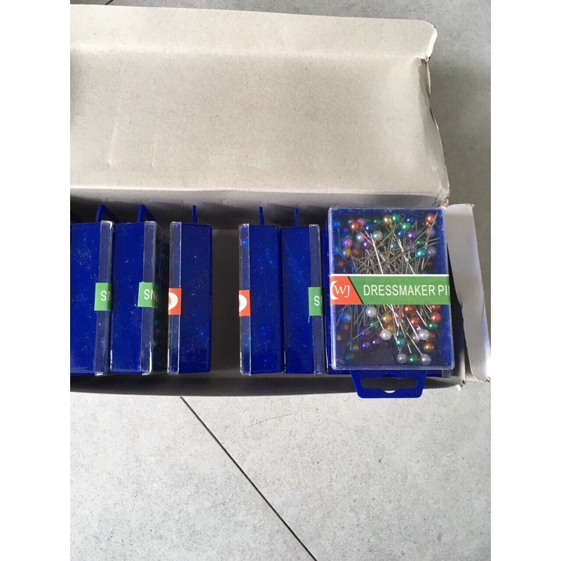 1 hộp kim gim vải cố định 100 cây hộp chữ nhật đầu kim đầu to | Shopee ...