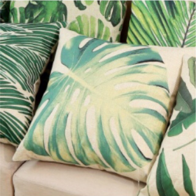 Gối tựa sofa, gối tựa ghế văn phòng, gối decor trang trí vintage lá cây ...
