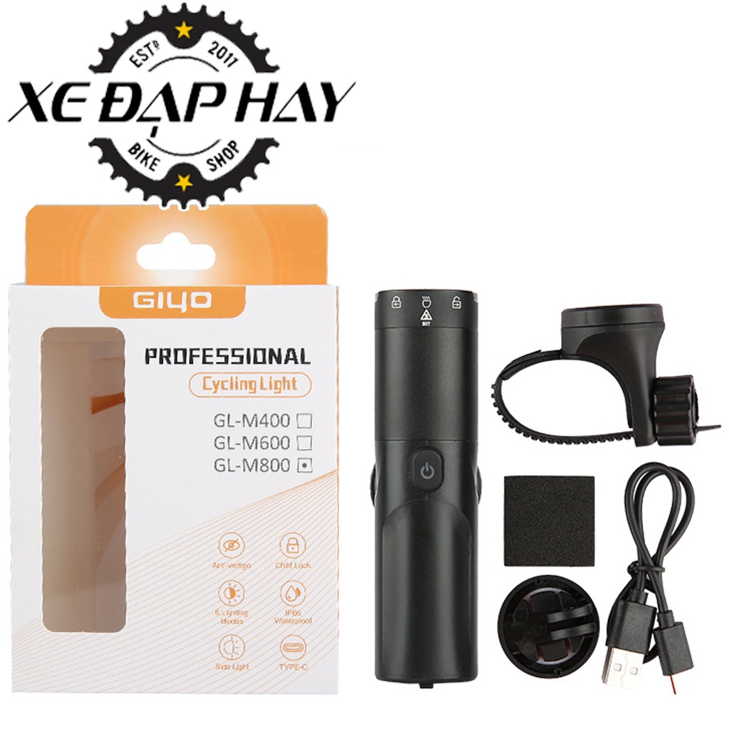 [Đèn Xe Đạp Chính Hãng] Đèn Pha GIYO GL-M1500T/ GL-M1200T/GL- M800T/GL ...