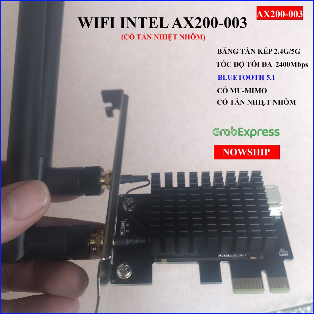 Card wifi ax200 có tản nhiệt nhỏ dành cho máy tính bàn | Shopee Việt Nam