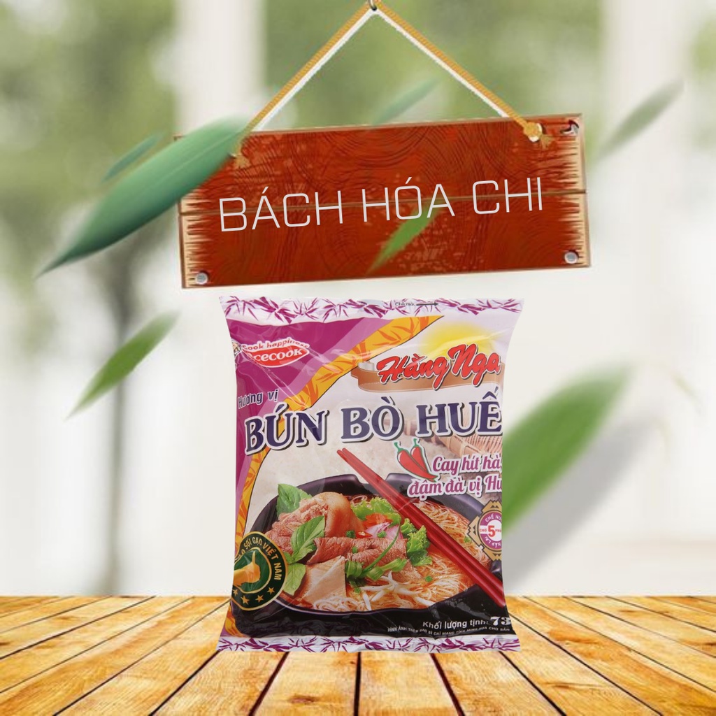 Thùng bún bò huế Hằng Nga gói 75g (30 gói) | Shopee Việt Nam