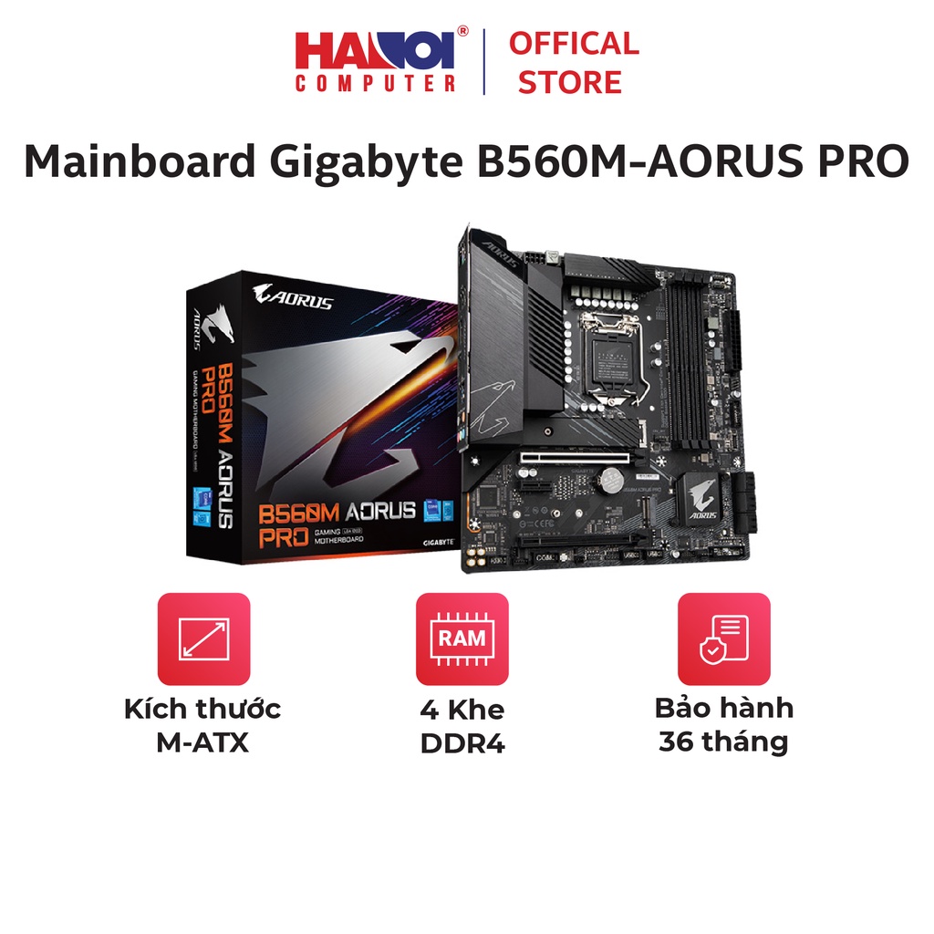 Mainboard Gigabyte B560M-AORUS PRO sử dụng chipset B560 mới nhất, hỗ ...