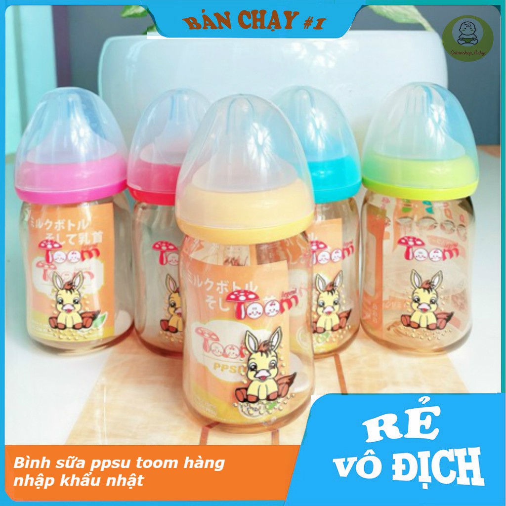 Bình sữa PPSU TOOM 80ml, 120ml, 160ml & 240ml - Made in Japan (có tặng 1 núm) | Shopee Việt Nam