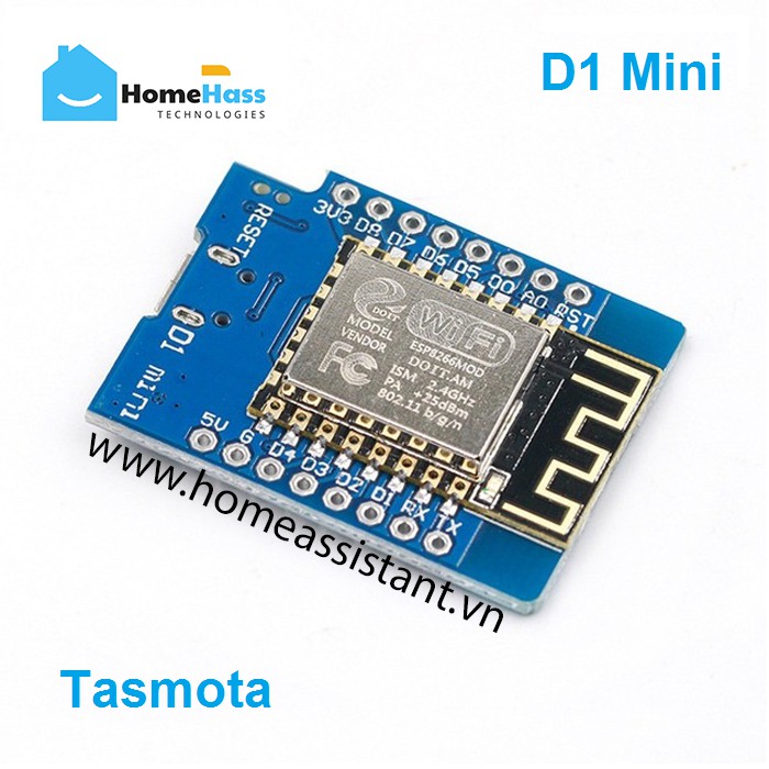 Bo Mạch Wifi ESP8266 NodeMCU D1 Mini Nạp Sẵn Firmware Tasmota (Hỗ trợ Home Assistant) ESPHome ...
