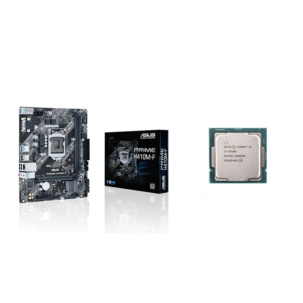 Combo Intel Core i3 10100 tray không fan + Mainboard ASUS PRIME H410M-F ...
