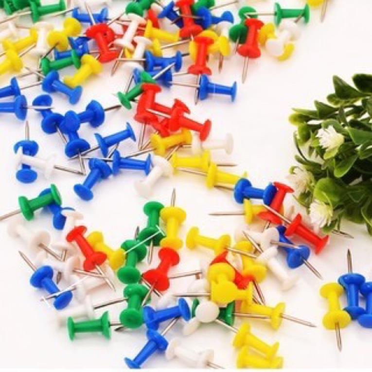 Ghim mũ nhựa, đinh ghim cài bảng hộp 70 cái | Shopee Việt Nam