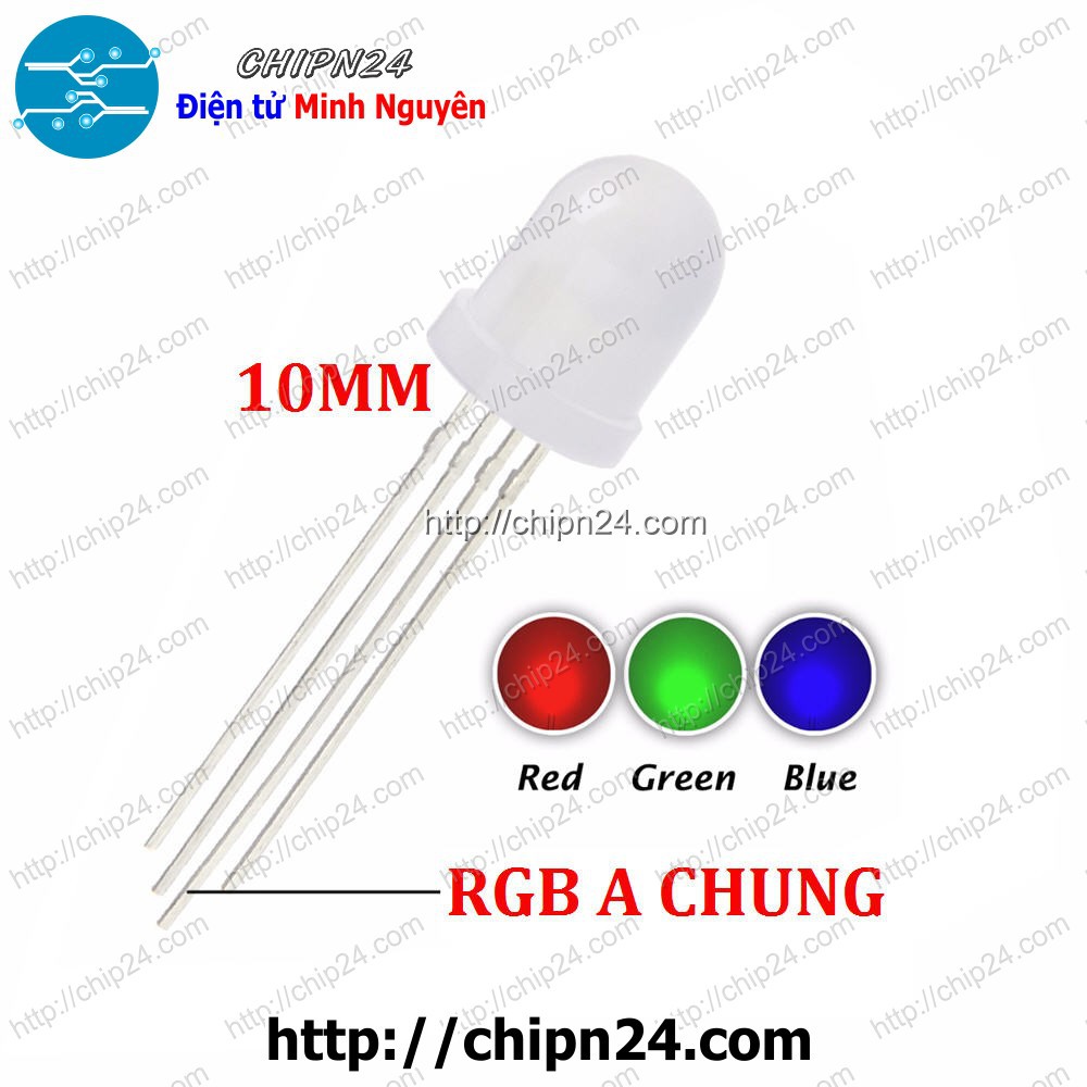 [5 CON] (TK1) Led 10mm Đục 7 Màu RGB 4 chân A chung | Shopee Việt Nam