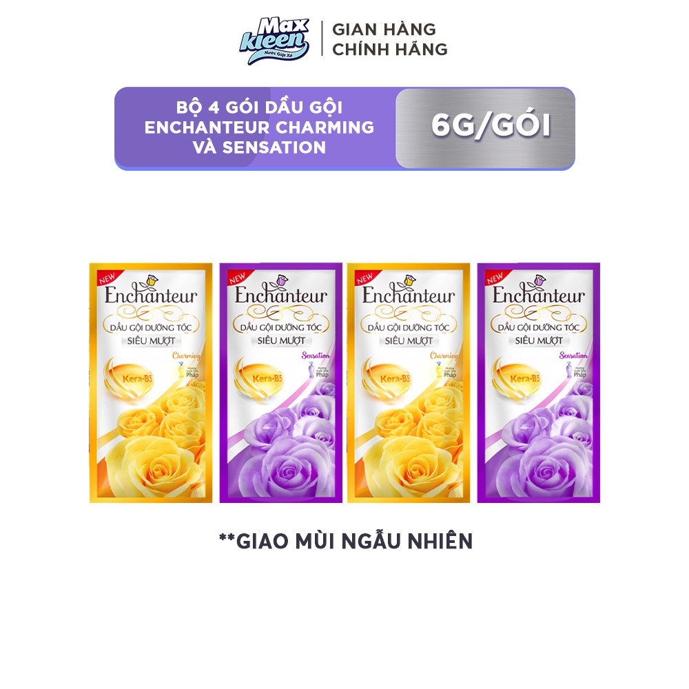 [HB Gift] 4 Gói dầu gội Enchanteur Charming + Sensation | Shopee Việt Nam
