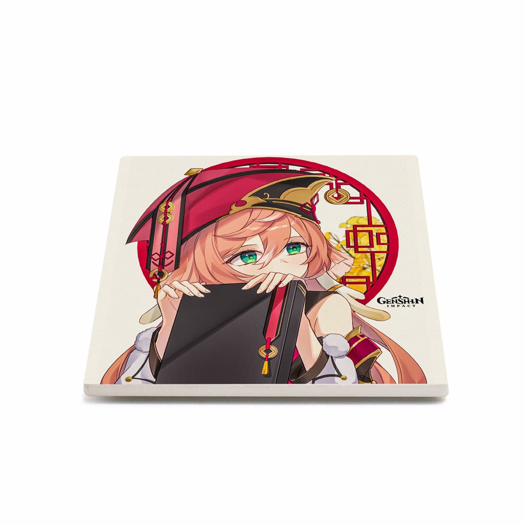 Đế Lót Ly Vuông, Miếng Lót Cốc Thấm Hút Nước Bằng Gốm Cao Cấp Phiên Bản GenShin ImPact - YanFei ...