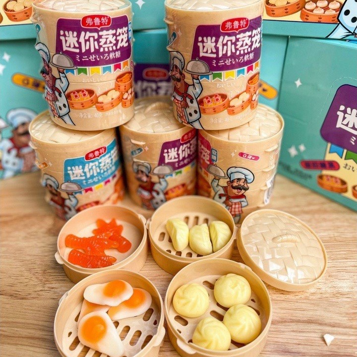 Keo dẻo DIMSUM (CHÂN GÀ-HÁ CẢO-BÁNH BAO-ỐP LA) SIÊU CUTE HỘP 40g Lanva ...