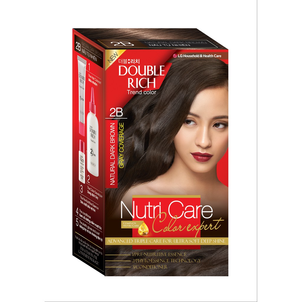 Kem nhuộm tóc Double Rich TREND COLOUR 2B 60g - Nâu tự nhiên | Shopee ...