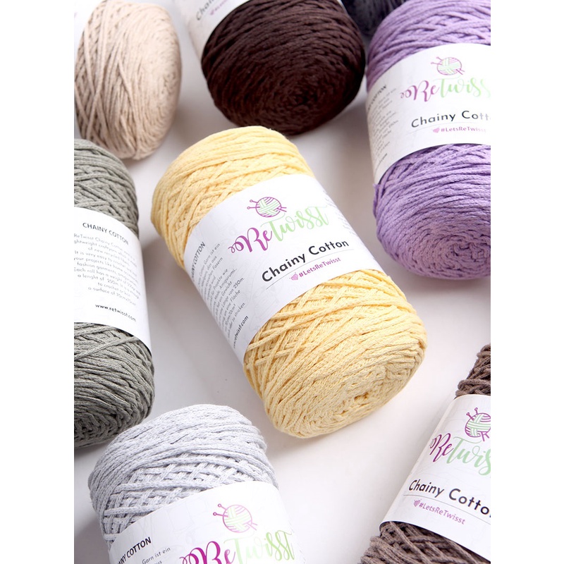 Cuộn len sợi dệt cotton tái chế Retwisst Recycled Chainy Cotton Mouline ...