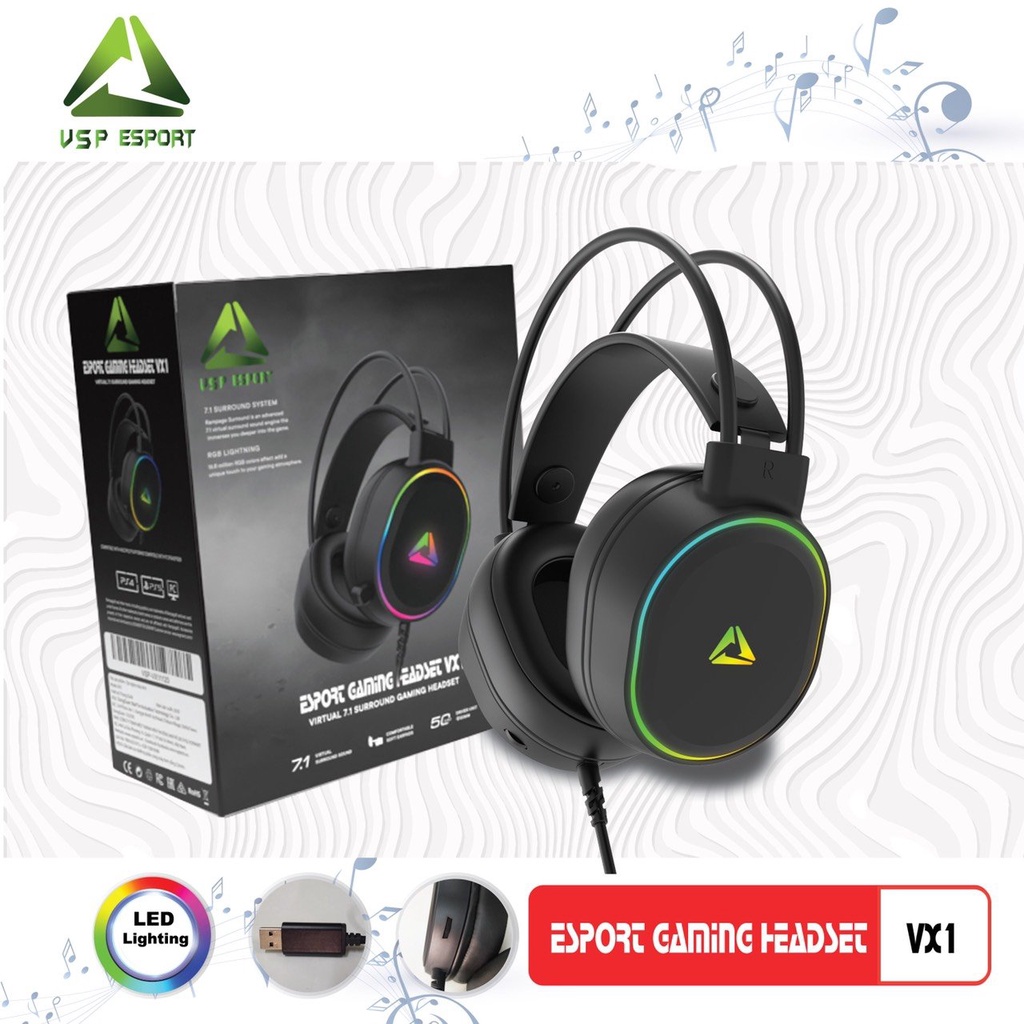 Headphone 7.1 vsp esport gaming vx1 ( chỉ có 1 cổng usb ) chính hãng ...