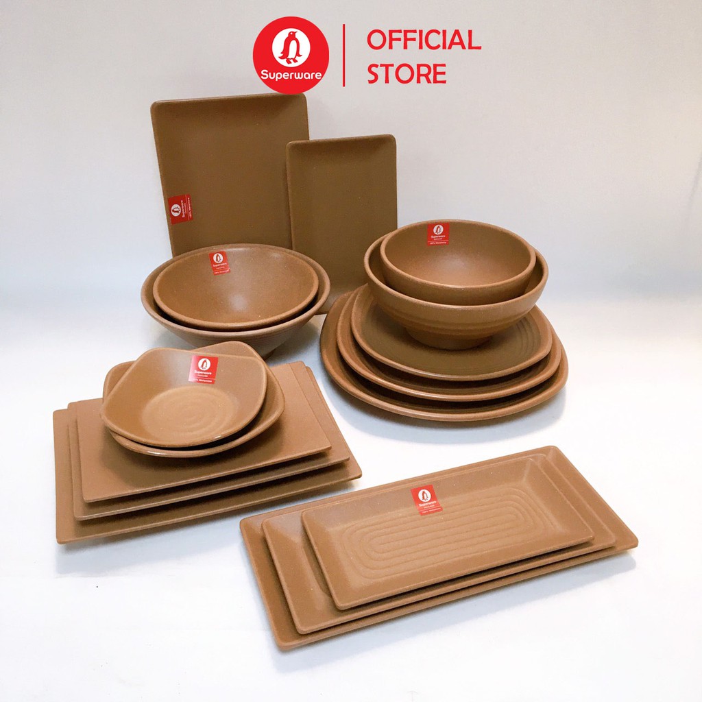 Bộ Bát Đĩa SUPERWARE Nhựa Phíp 100% Melamine - Dark Brown N2 | Shopee ...