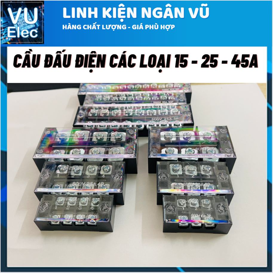 Cầu Đấu Dây Điện Đồng MẠ KẼM 3P-12P Domino Đủ Kích Cỡ 15A 25A 45A 60A | Shopee Việt Nam