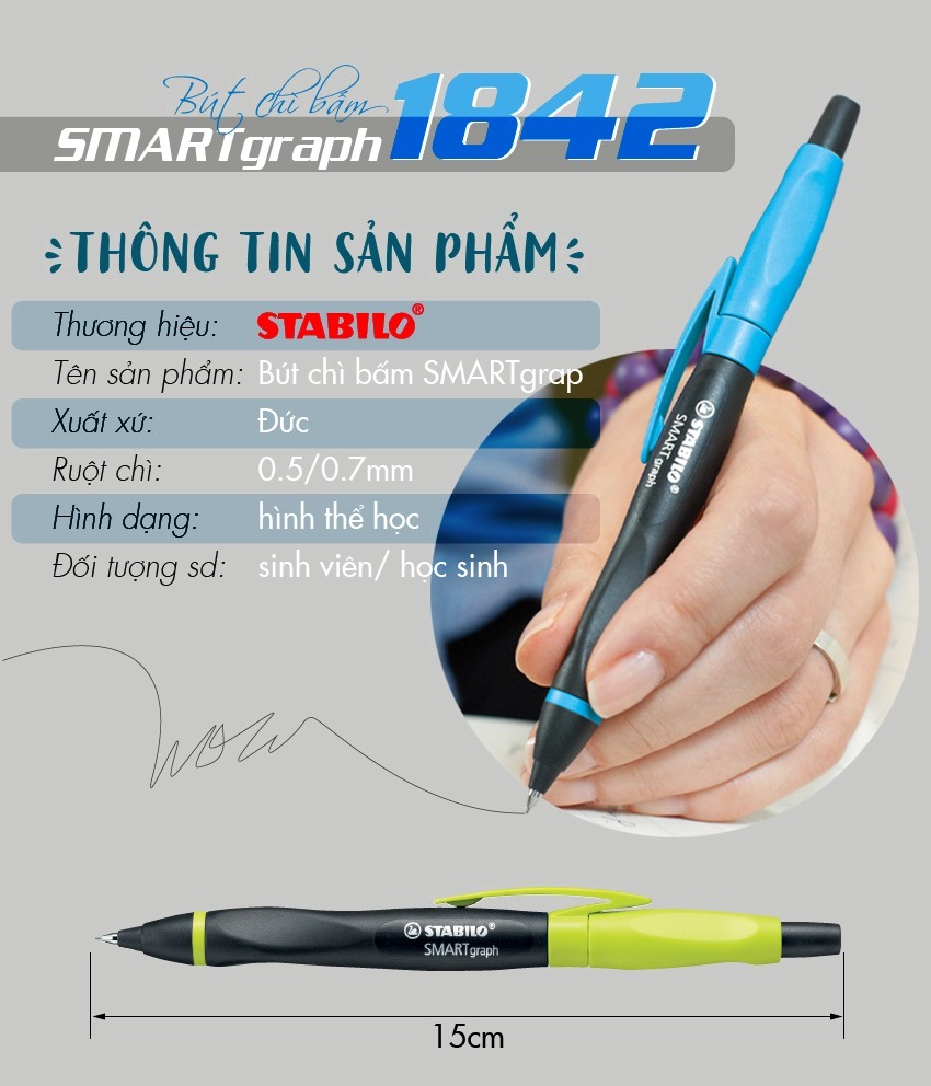 Bút chì bấm STABILO SMARTgraph 0.5mm MPE1842 | Shopee Việt Nam