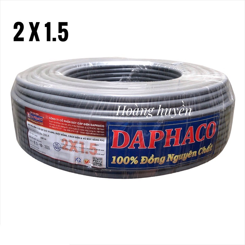 Dây điện đôi 2x1.5 vỏ bọc xám daphaco 10m,20m | Shopee Việt Nam