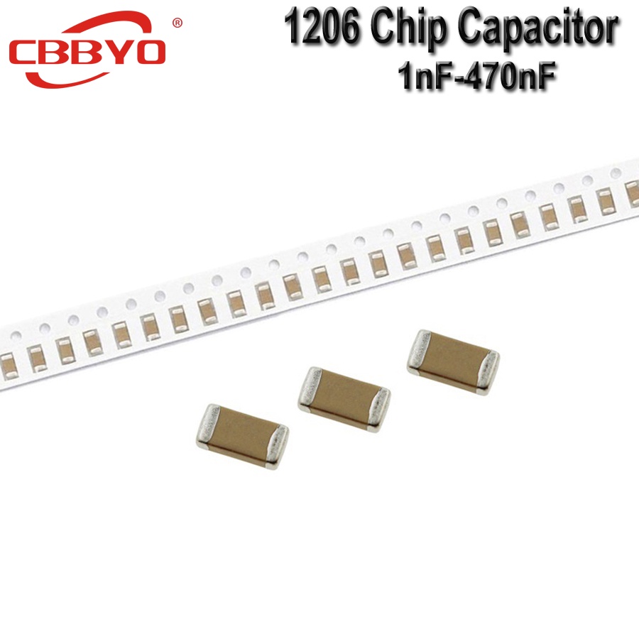 Set 100 Tụ Điện Gốm Nhiều Lớp Chip 1206 SMD 1nf-470nF 2.2nF 4.7nF 47nF 100nF 220nF Chuyên Dụng ...