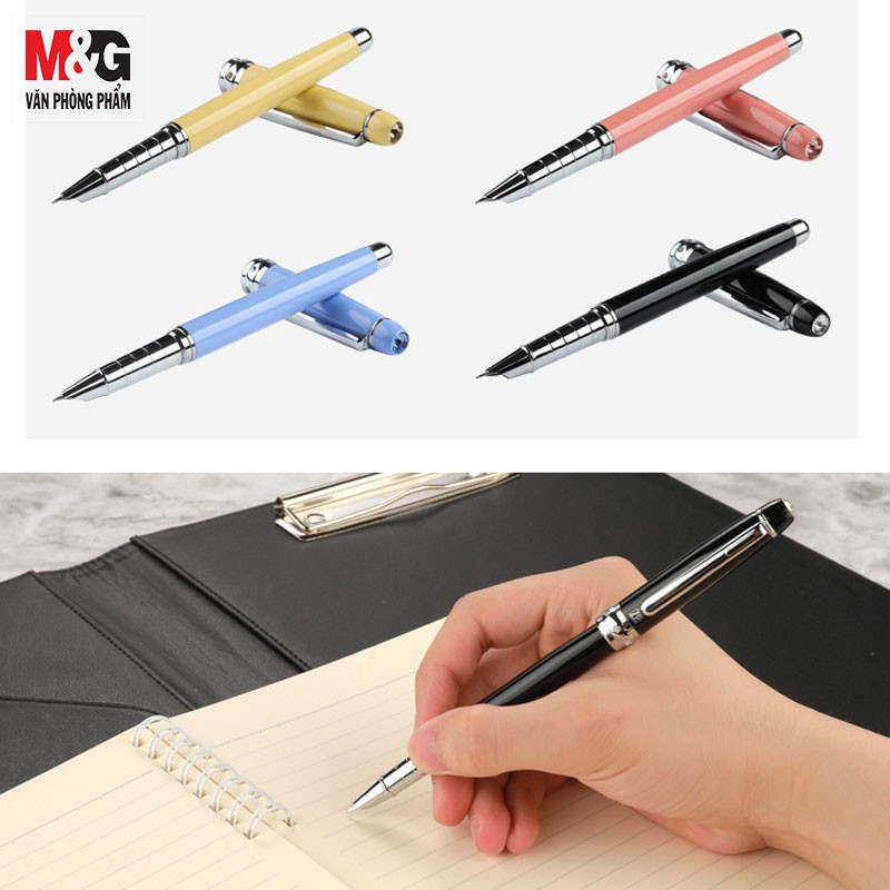 Bút máy cao cấp M&G AFPW1902 bút kim loại có hộp nắp viết Inox sáng màu ...