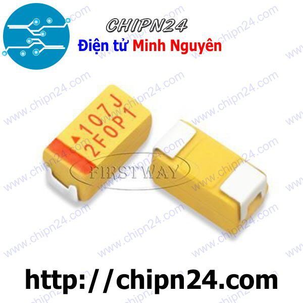 [2 CON] (KG2) Tụ Tantalum Dán SMD 3528 100uF 6.3V (107J) (Loại B) (3 ...