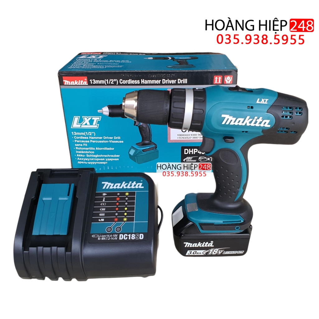 [CHÍNH HÃNG] Máy khoan búa dùng pin 18V Makita DHP453 | Shopee Việt Nam