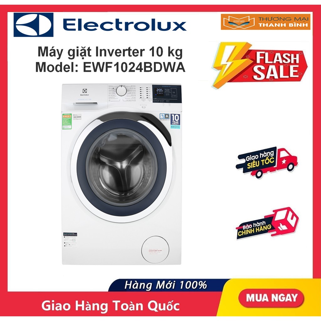 Máy giặt Electrolux Inverter 10 kg EWF1024BDWA | Shopee Việt Nam