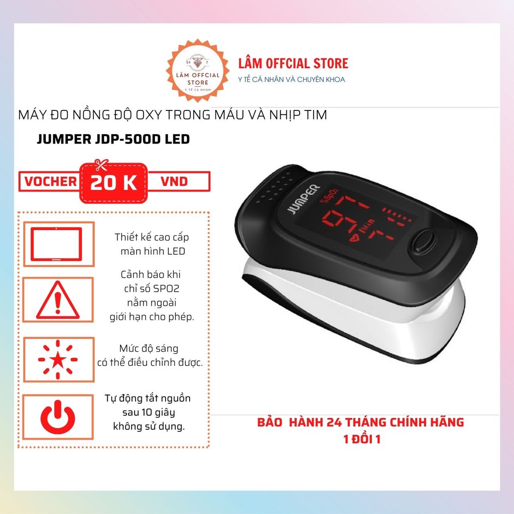 Máy đo spo2, máy đo nồng độ oxy trong máu JUMPER JDP-500D LED hàng ...