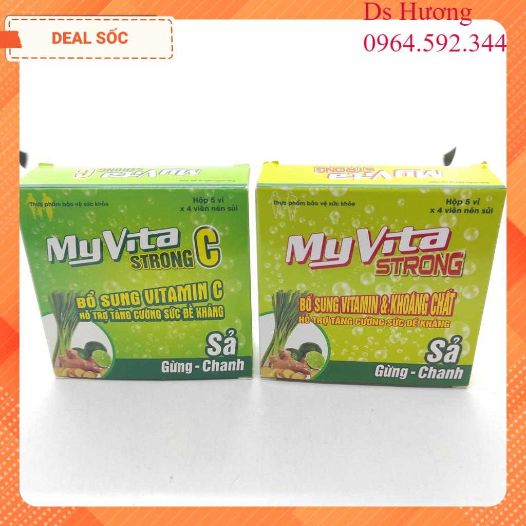 Viên C Sủi Myvita Strong Sả - Gừng - Chanh & Myvita Strong C - Hộp 20 ...