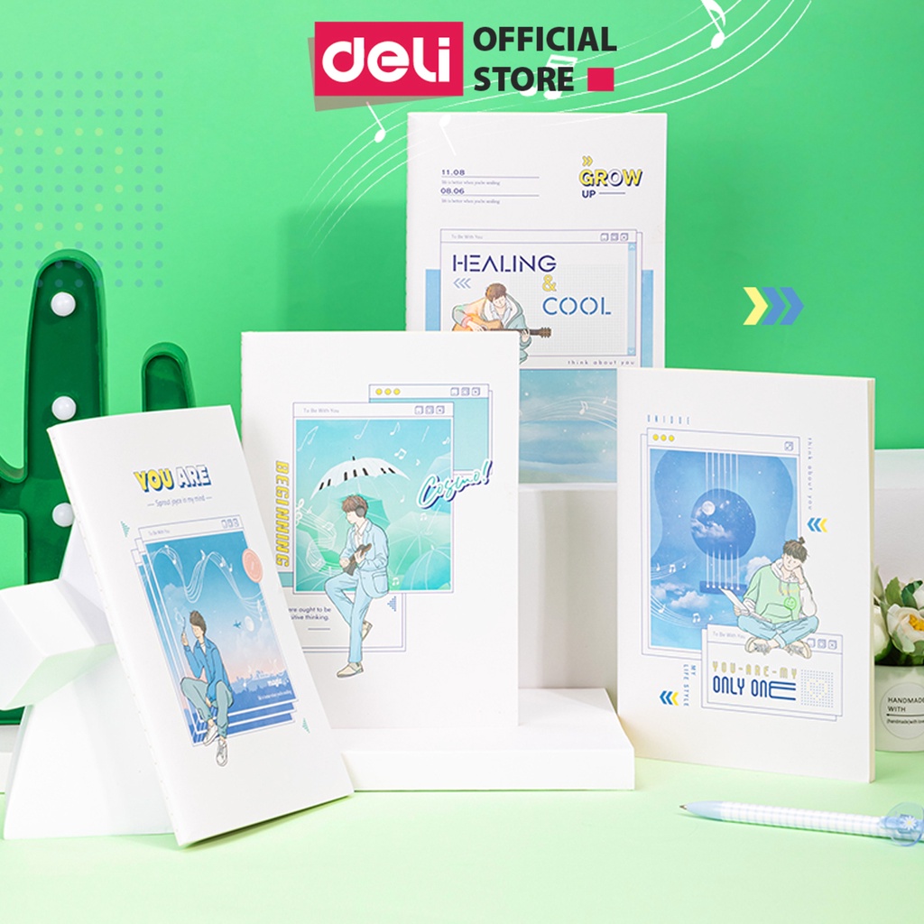 [LIFEMC02BPABAU -10% đơn 250K] Sổ tay ghi chép 60 trang A5 DELI, giấy ...