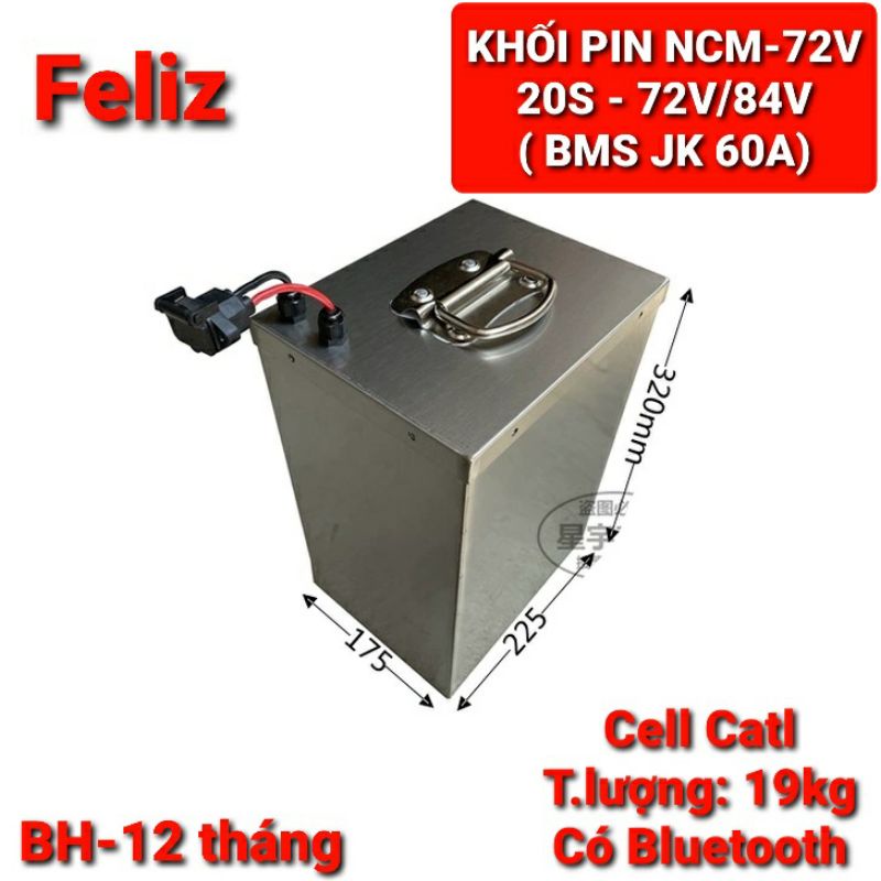 Achun.vn - KHỐI PIN NCM 72V - 20S - 40AH MẠCH JK XẢ 60A DÙNG PIN CATL ...