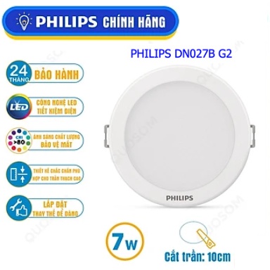 Đèn Downlight Philip Led Âm trần Tròn DN027B G2 Chất Lượng Ánh Sáng Cao ...