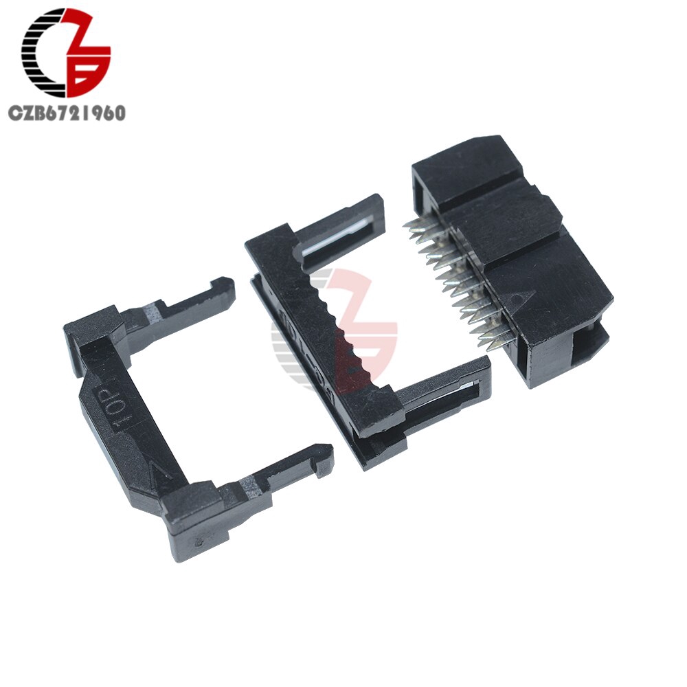 10PCS 2.54mm Pitch 2x5 Pin 10 Pin IDC Female Header Socket Connector FC ...