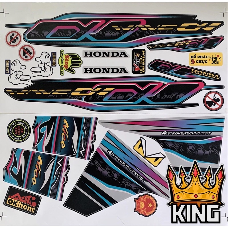 Tem Wave 110cc Xanh Tím Đen | Shopee Việt Nam