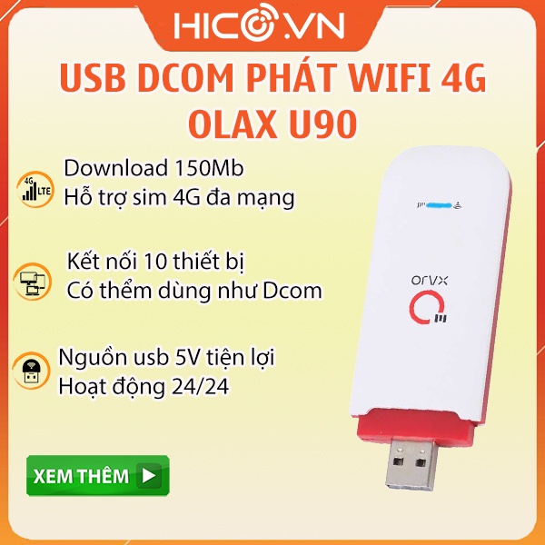 Usb Phát Wifi 4G Olax U80 ultra , Olax U90, RS800W 150Mbps - Tốc Độ 150Mb, Chia Sẻ Cho 10 Thiết ...