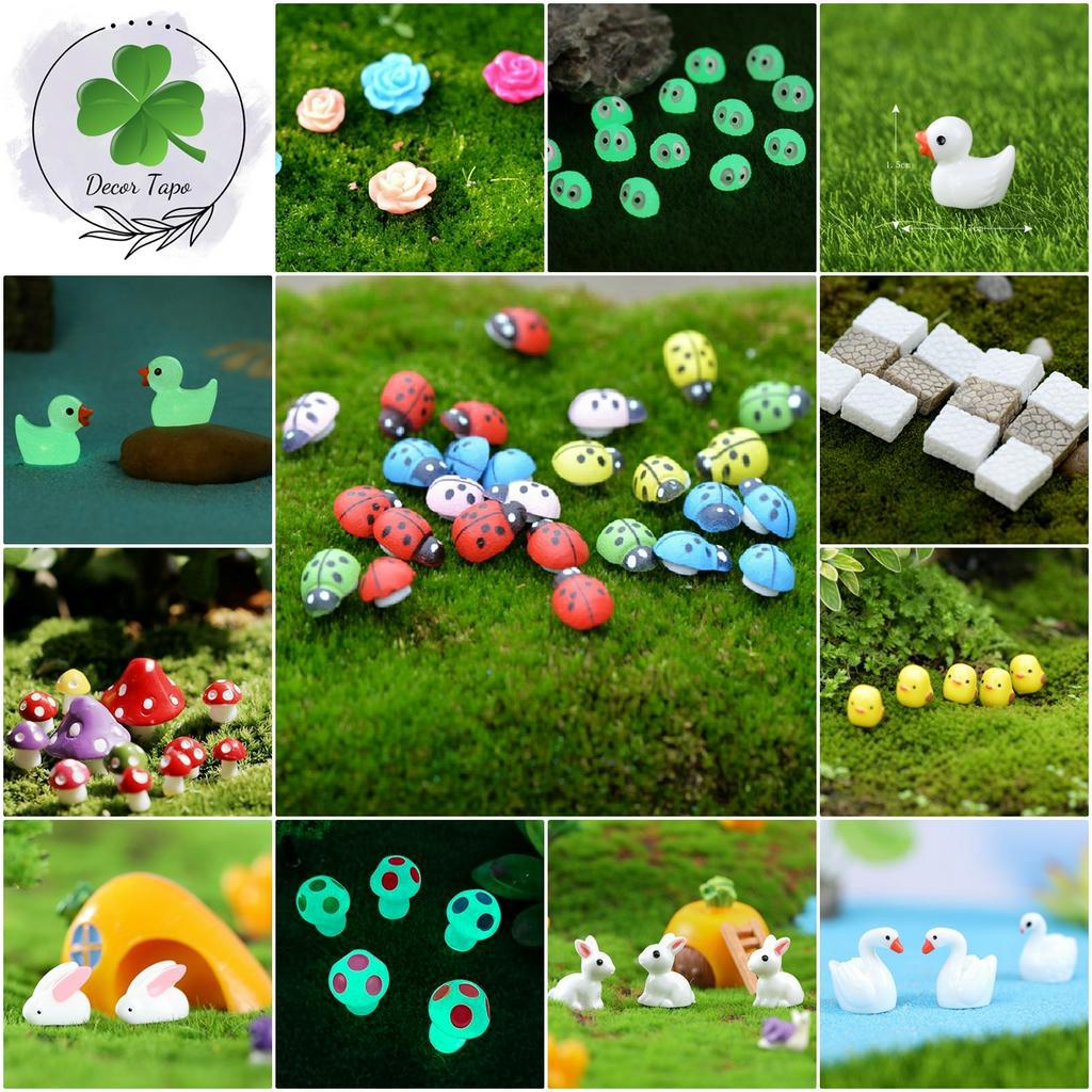 Mô hình phụ kiện tiểu cảnh trang trí sen đá, terrarium, hồ cá,tablo ô ...