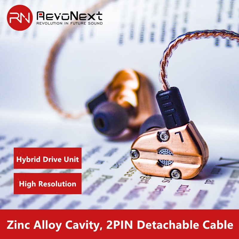 Revonext QT5 1DD+1BA Hybrid In Ear Earphone HIFI DJ Monitor Running ...