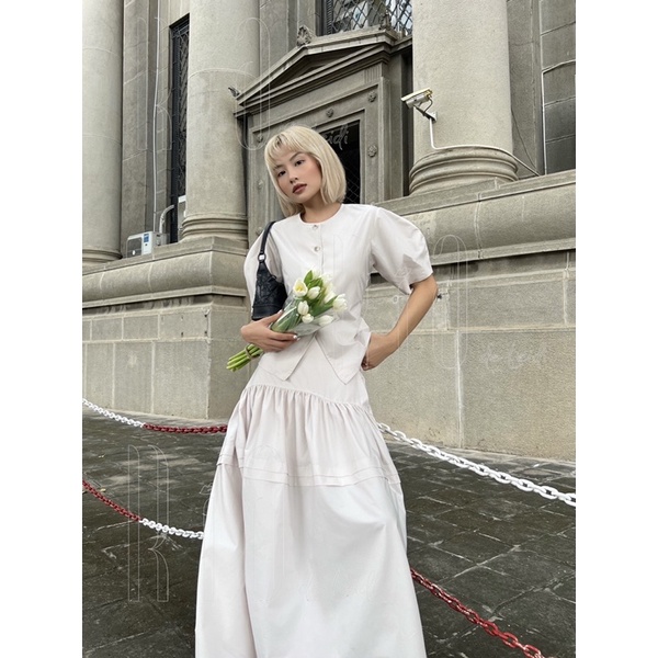 Ria de Leidi - Set áo kiểu tay chuông, chân váy 2 tầng sang trọng (BELL ...