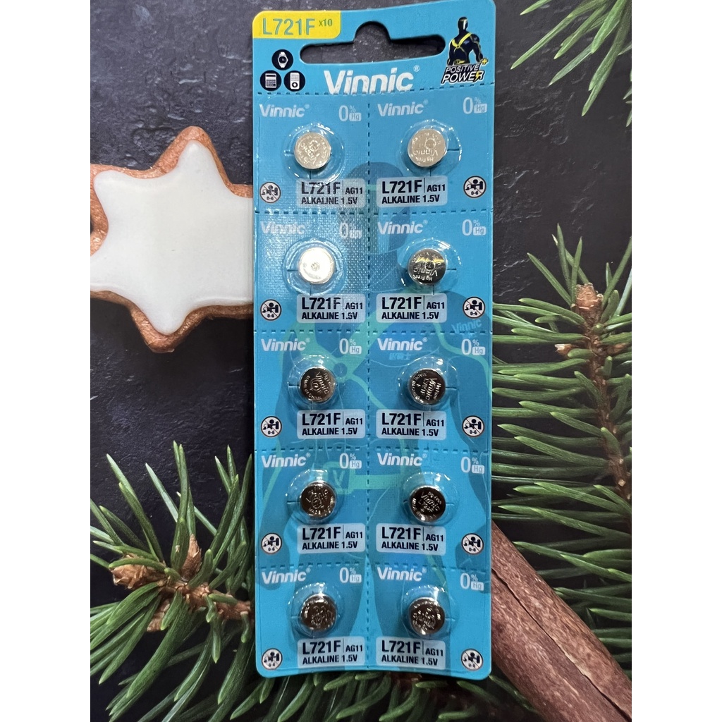 Vĩ 10 viên Pin Vinnic L721F 721 AG11 SR721SW 362 Chính Hãng | Shopee Việt Nam