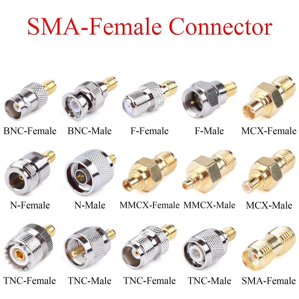 Bộ 5 Đầu Nối Đồng Trục RF SMA Nữ Sang BNC TNC MCX MMCX UHF N F Nam Cắm / Nữ Jack Adapter Sử Dụng ...