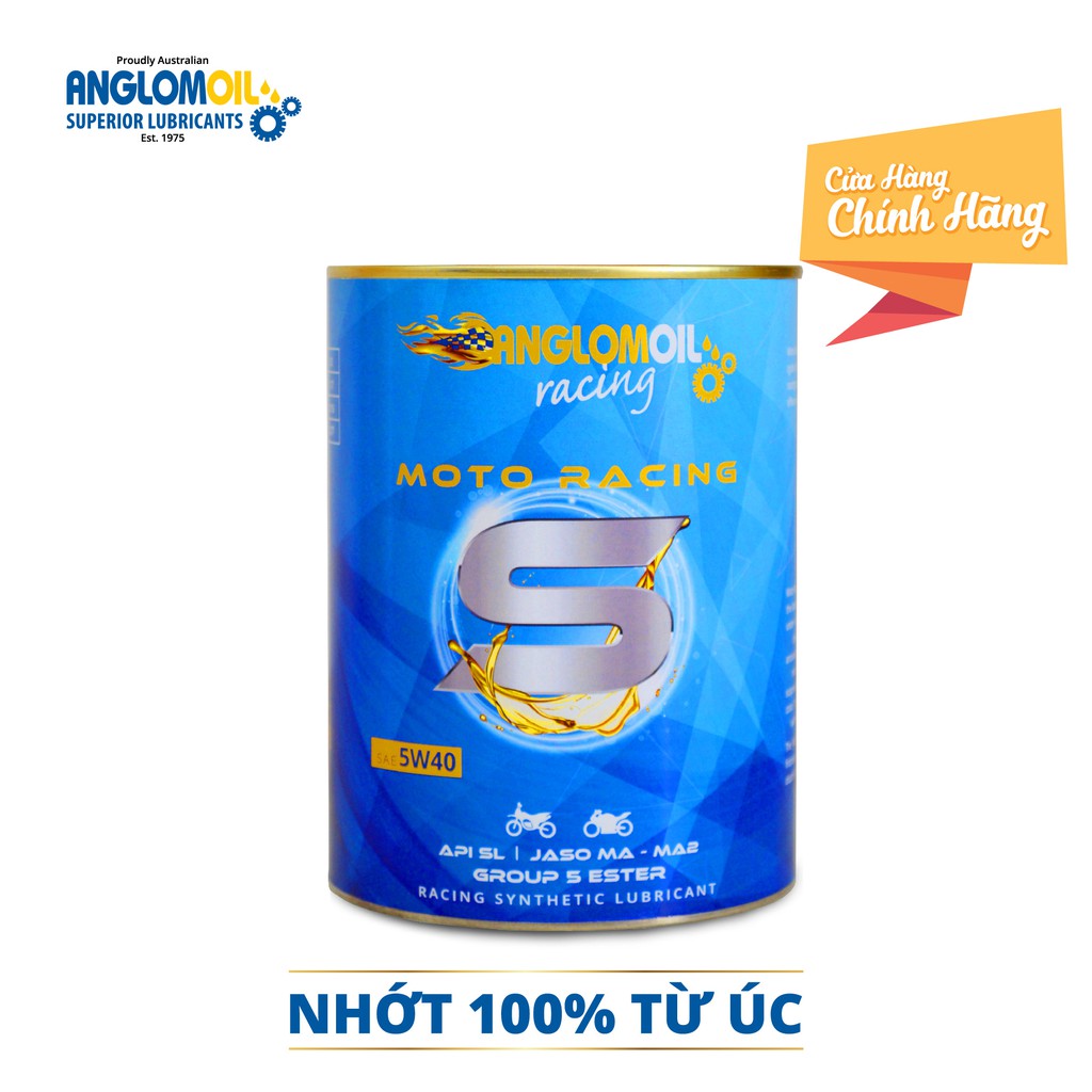 NHỚT XE MÁY ANGLOMOIL MOTO LUBE S RACING 5W40 | Shopee Việt Nam