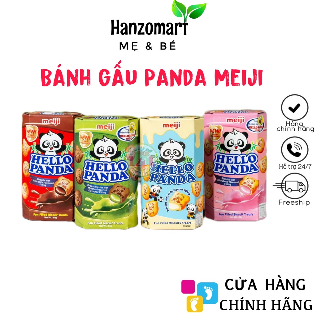 Bánh meiji hello panda Hộp 50g, bánh gấu - hanzomart | Shopee Việt Nam
