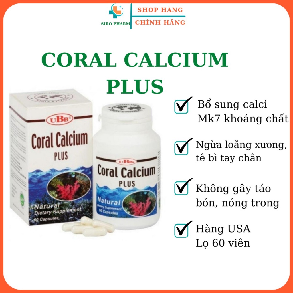 Canxi viên Coral Calcium Plus chính hãng UBB, bổ sung canxi cho hệ ...