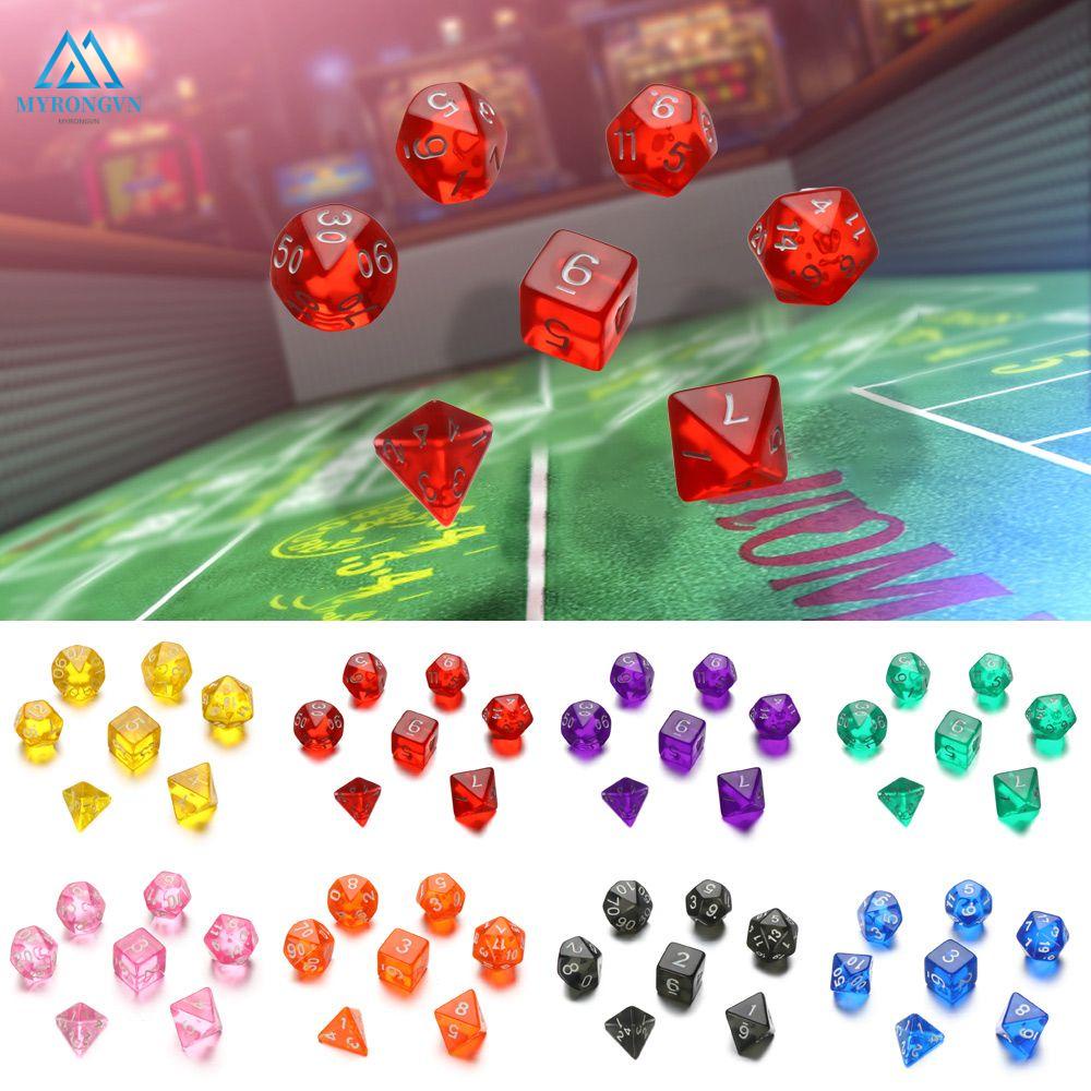MYRONGOODS 7Pcs/Set Polyhedral Game Accessory Leisure Entertainment ...