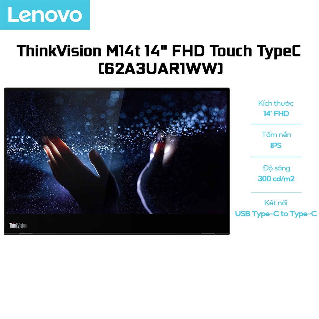Màn Hình Di Động Lenovo ThinkVision M14t 14" FHD Touch TypeC 62A3UAR1WW | Shopee Việt Nam
