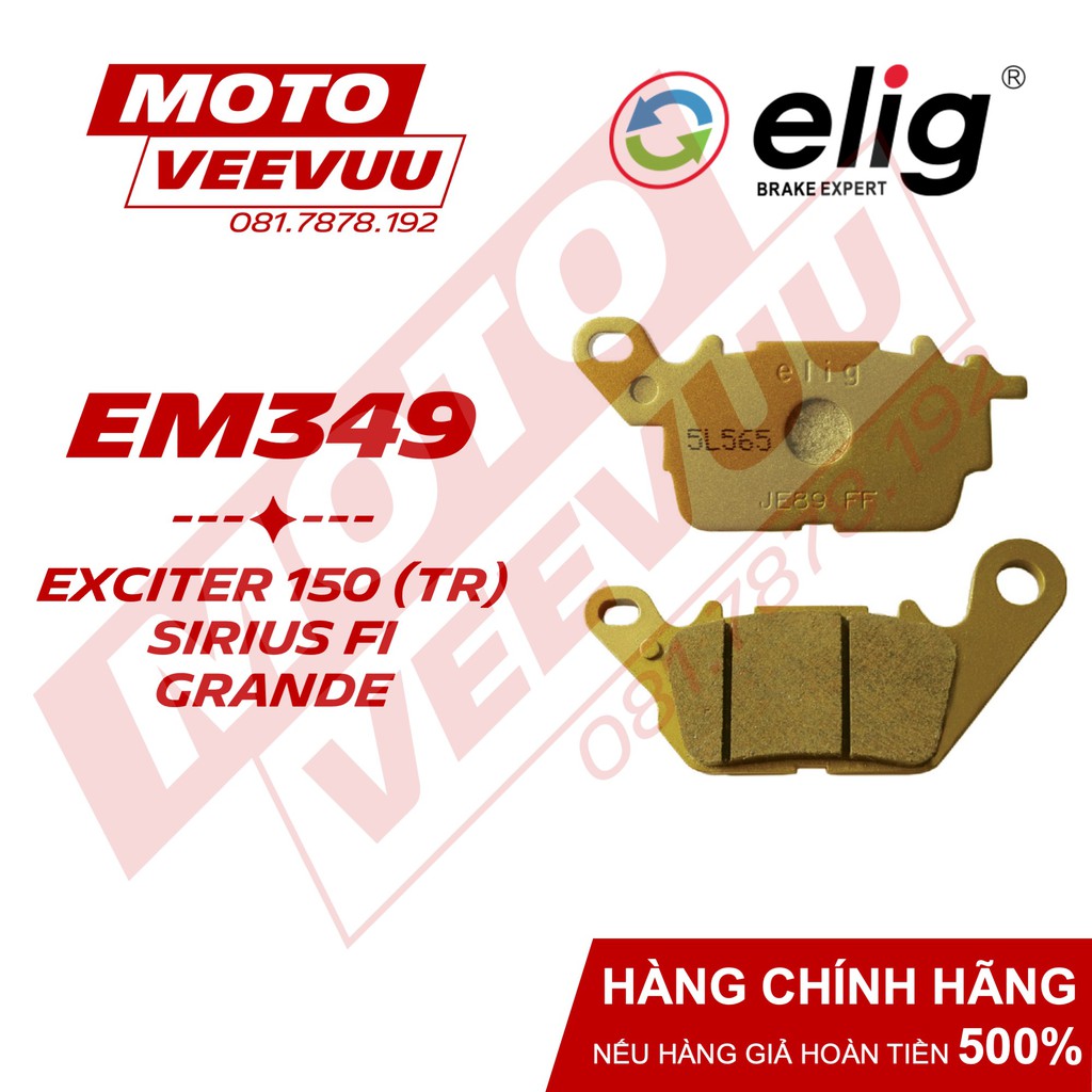 [MTVV] Bố thắng dĩa, má phanh dĩa ELIG EM349 Dùng cho EX 150 (Trước), NVX 125/150 | Shopee Việt Nam