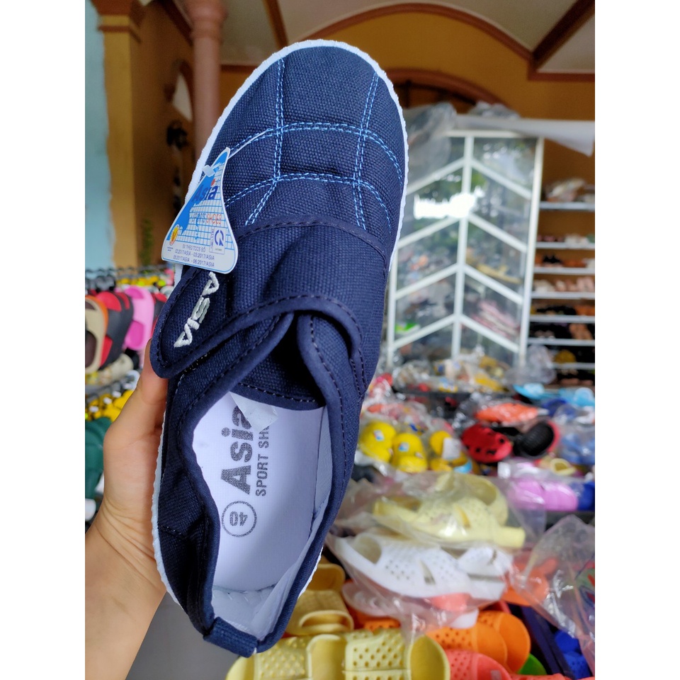 Giày Bata Asia xanh đen dán nam nữ siêu bền | Shopee Việt Nam