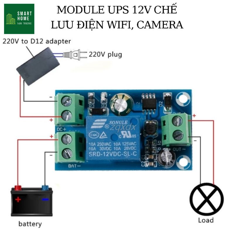 Module Mini UPS 9V 12V chế lưu điện cho wifi camera bằng ắc quy, mất ...