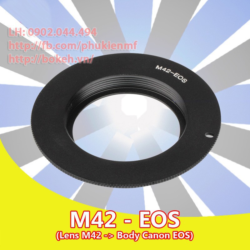 M42-EOS EMF confirm Mount chuyển lens ngàm M42 sang body Canon nhôm có chip báo nét ( M42-Canon ...